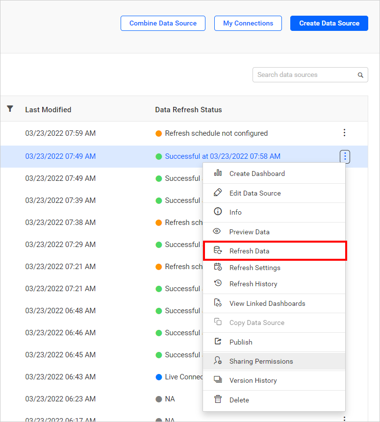 Manage Data Sources Embedded Bi Bold Bi Documentation