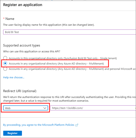 Registering Bold Bi With Azure Ad Embedded Bi Bold Bi Docs
