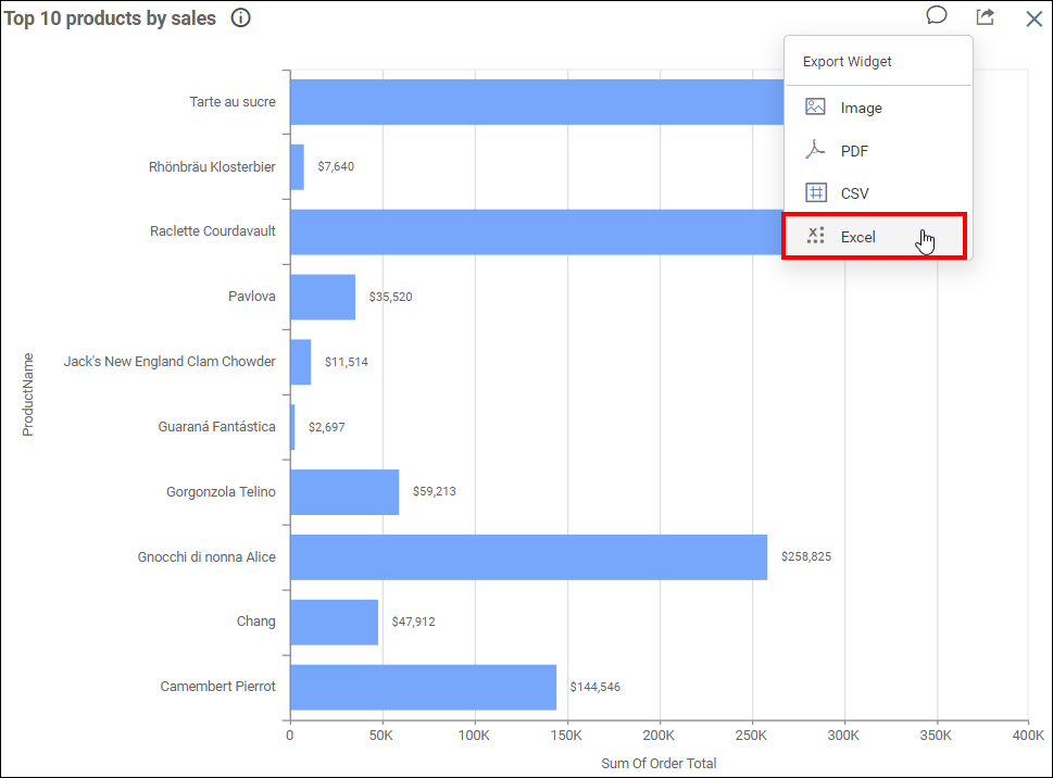 Exporting Options for Dashboard Widget | Bold BI Embedded Exporting Options for Dashboard Widget | Bold BI Embedded